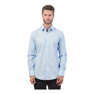 HUGO BOSS Homme, Chemises, Bleu, Taille: M Chemise Bleue Slim Fit Col Kent