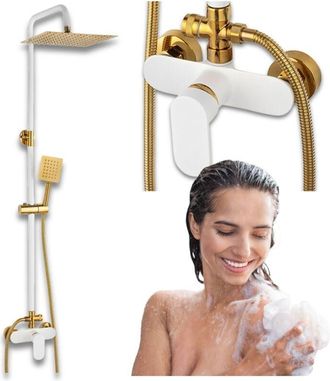 Desconocido Brauseset Aufputz S-1190WG Wei&szlig;-Gold