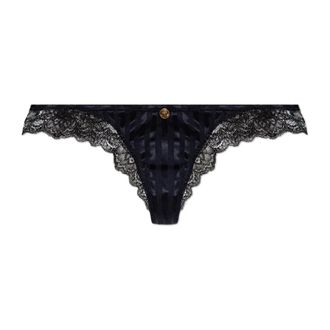 Versace Tanga mit Spitzenbesatz - - Underwear - Damen - Blau - XL