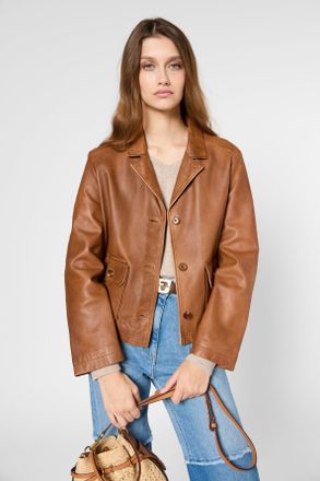 Gerard Darel Veste en cuir vieilli - ROSEL - Cigare