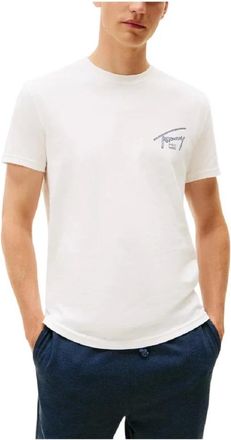 Tommy Hilfiger Homme, Tops, Blanc, Taille: S Sign Backprint T-Shirt