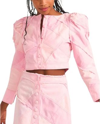 LoveShackFancy Loveshackfancy, Femme, Vestes, Rose, Taille: 36 FR Eleora Cropped Jacket