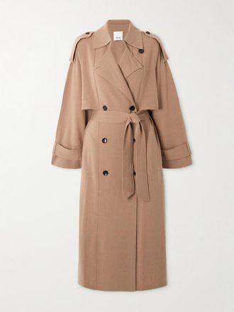 Allude Doppelreihiger Trenchcoat Aus Einer Woll-kaschmirmischung - Neutral