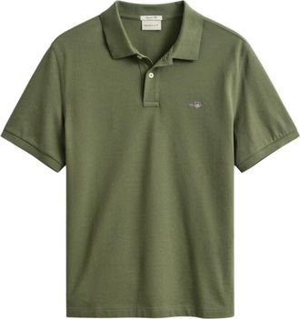 GANT Homme, Tops, Vert, Taille: M Reg Shield SS Pique Polo