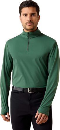 Ariat Mens SolVeil 1/4 Zip Baselayer Top Long Sleeve in Monstera, Size 2X-Large, by Ariat