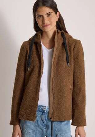 Cecil Fellimitatjacke CECIL, Damen, Gr. XXL (46), braun (schwarz toffee braun), Pl&uuml;sch, Oberstoff: 100% Polyester. Futter: 100% Polyester, unifarben, comfor