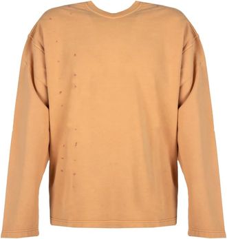 Diesel SweaT-shirt tie-dye teint en pi&egrave;ce - Homme - Tops - Orange - Taille: S