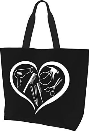 AOOEDM Coiffeur Coiffeur Salon Dames Toile Fourre-Tout Sac &Agrave; Provisions R&eacute;utilisable