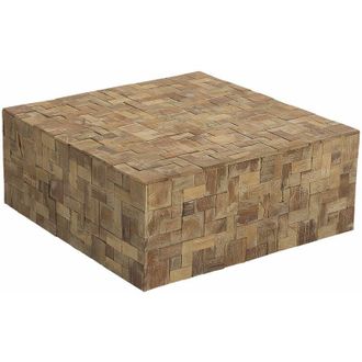 Beliani Beliani - Couchtisch Hellbraun Teakholz quadratisch 80x80 cm handgefertigt Modern Rustikaler Stil Sofatisch Wohnzimmer Salon M&ouml;bel