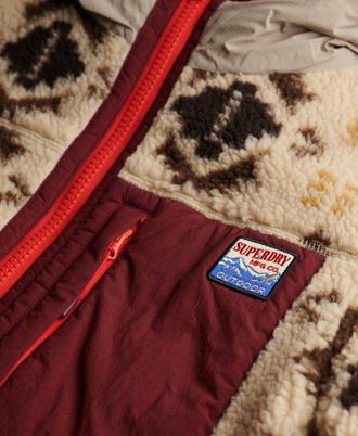 Superdry Motorradjacke Sherpa Jacquard Fleece Damen Hybridjacke