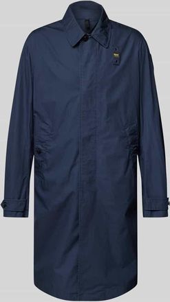 Blauer Parkamantel mit Label-Badge Modell HUDSON