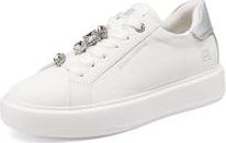 Queen Helena Baskets Platform avec strass pour femme X34-1, Blanc et argent., 39 EU