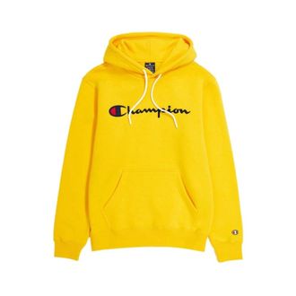 Champion Homme, Sweatshirts et sweats &agrave; capuche, Jaune, Taille: XS Sweat &agrave; capuche jaune avec logo brod&eacute;