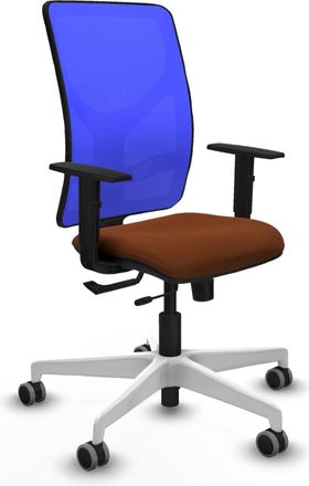 Piqueras y Crespo Stuhl aus blauem Netzstoff, mit 1D-Armlehnen, h&ouml;henverstellbare Lendenwirbelst&uuml;tze, ausgestattet mit Syncro/Traslack und Schneideschaum, mit Rollen vo