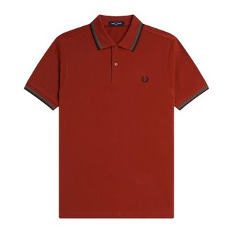 Fred Perry Homme, Tops, Orange, Taille: 2XL M3600 Polo Slim Fit &agrave; Double Liser&eacute;