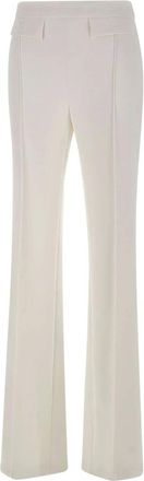 Elisabetta Franchi Femme, Pantalons, Blanc, Taille: 36 FR Pantalon en cr&ecirc;pe stretch double &eacute;paisseur