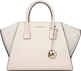 Michael Kors Avril Femmes Sac &agrave; Main Cuir Beige Clair/Cr&egrave;me