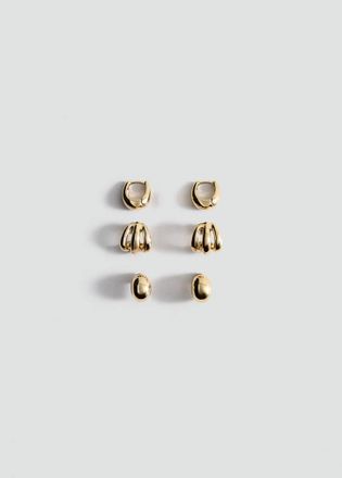 Mango Set boucles doreilles combin&eacute;es or - Femme - Taille unique - MANGO