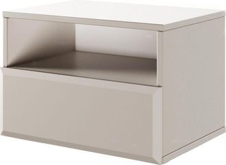 Selsey H&auml;ngender Nachttisch Chocolated, Sandbeige Schlafzimmerm&ouml;bel, Ger&auml;uschlose Schublade mit Push,to,Open, Hochwertige Laminierte Spanplatte & MDF,Fronten