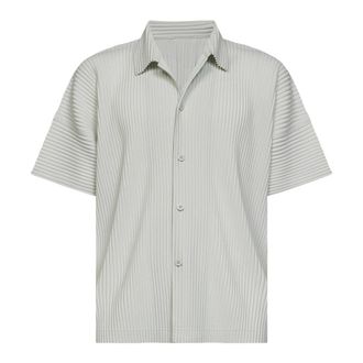 Issey Miyake Homme, Chemises, Vert, Taille: L Short Sleeve Chemises