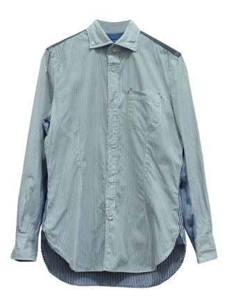 Comme Des Gar&ccedil;ons chemise ray&eacute;e &agrave; empi&egrave;cements - Blanc