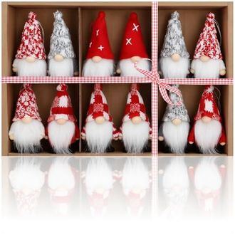 Com-Four 12x pendentifs Père Noël Haut de Gamme pour larbre de Noël, pendentifs Figurines darbre de Noël enchanteurs comme tentures darbre, décorations de Noël