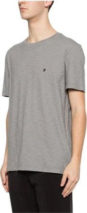 Dondup Homme, Tops, Gris, Taille: M Logo Detail Round Neck Short Sleeve T-Shirt