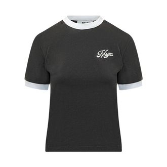 Msgm Ringer T-Shirt - - Tops - Damen - Schwarzk - XS