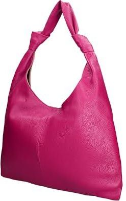 Gave Lux Sac &agrave; bandouli&egrave;re pour femme en cuir v&eacute;ritable Made in Italy 41x28x3 cm GLX228113923FBG, fuchsia, Taille unique