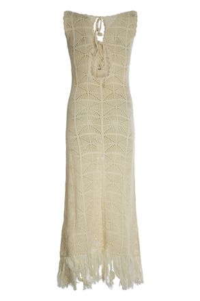 Rodebjer Womens Cotton Sweater-Dress With Lace-Up Detail Panna
