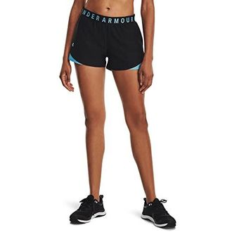 Under Armour Short Play Up 2 pour Femme, (048) Noir/Bleu Glacier/Bleu Glacier, XXL