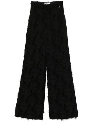 Nissa pantalon à motif en jacquard - Noir