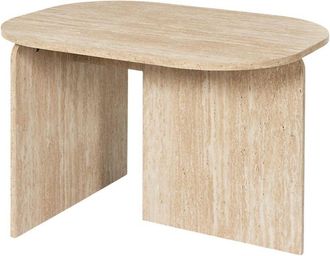 The Home Deco Factory Table basse ovale effet travertin PIETRA