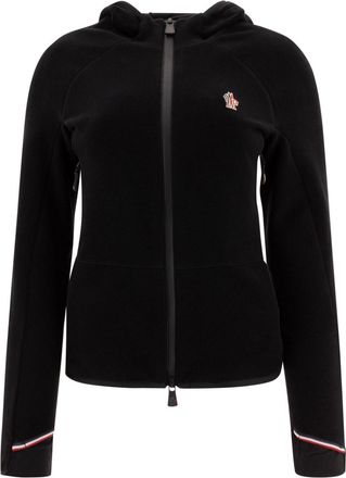 Moncler veste en polaire &agrave; patch logo - Noir
