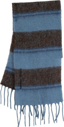 Samsøe & Samsøe écharpe rayée à franges - Bleu