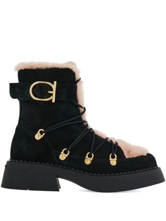 Ferragamo chaussures de randonn&eacute;e &agrave; empi&egrave;cements - Noir