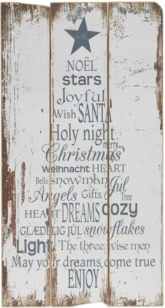 Ib Laursen Holzschild Weihnachtstext weiß