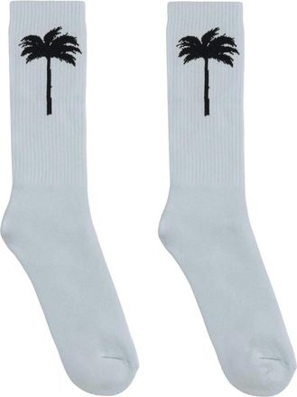 Palm Angels Homme, Sous-v&ecirc;tements, Bleu, Taille: ONE Size Palm Tree Crew Socks