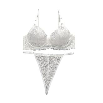 Generic Lingerie sexy pour femme Ensemble de lingerie fixe &agrave; double sangle arri&egrave;re &agrave; double boucle respirante et confortable Mince de gros seins Montrer Petit