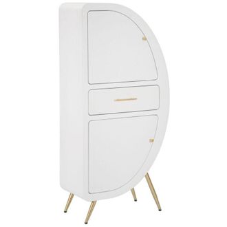 Paris Prix Armoire 2 Portes Design Venus 133cm Blanc & Or