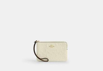 Coach Tasche Aus Signature-Leder Mit Handgelenkschlaufe, Rundumrei&szlig;verschluss Und Anh&auml;nger