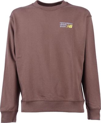 New Balance Homme, Sport, Brun, Taille: S Athletics Premium Logo Crew - Cortado