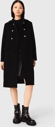 Maje Langer Mantel Aus Wollgemisch - Schwarz - Maje