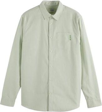 Scotch & Soda T-Shirt Oxford rayé Coupe Droite, Pistache Stripe 300, L