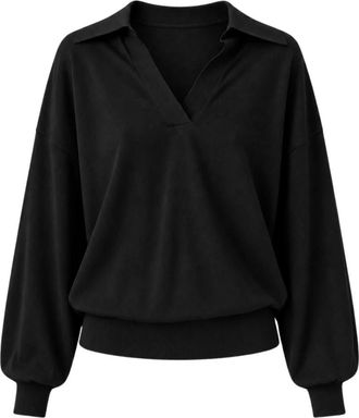 Meimeij Langarm-Poloshirt - - Knitwear - Damen - Schwarzk - XS