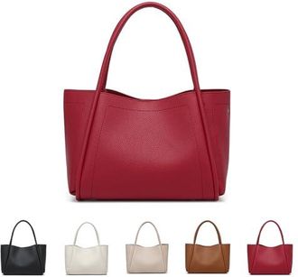 Generic Sac fourre-tout pour femme, sac &agrave; bandouli&egrave;re tendance, grand sac &agrave; main d&eacute;contract&eacute;, sac &agrave; main en cuir synth&eacute;tique, cadeau de voyage, Rouge, 20*10*1