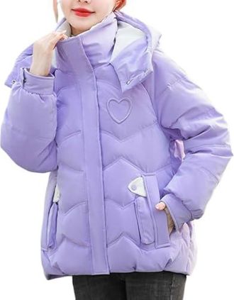 ORANDESIGNE Doudoune Femme Hiver Doudoune Ample Blouson Legere à Capuche Veste Chaude A Violet L