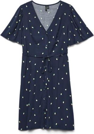 Vero Moda VMAlba Mini Robe en Viscose &agrave; Manches Courtes pour Femme, Blazer Bleu Marine., XL