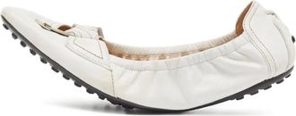 Tod's ballerines pre-owned en cuir verni - Blanc