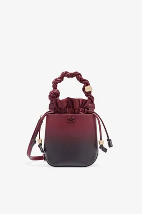 Ganni Rote Mini Bou Bucket Tasche mit Farbverlauf rot